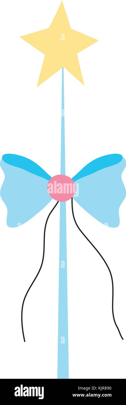 magic wand with ribbon bow decoration Stock Vector Image & Art - Alamy