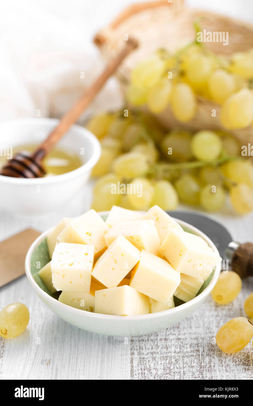 Cheese and grape Stock Photo - Alamy