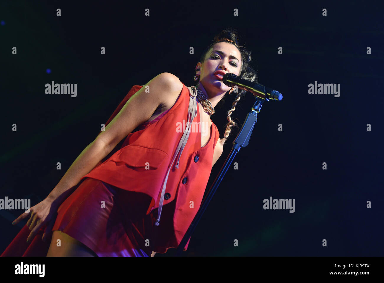 Napoli, Italy. 24th Nov, 2017. Italian singer Nina Zilli performs on ...