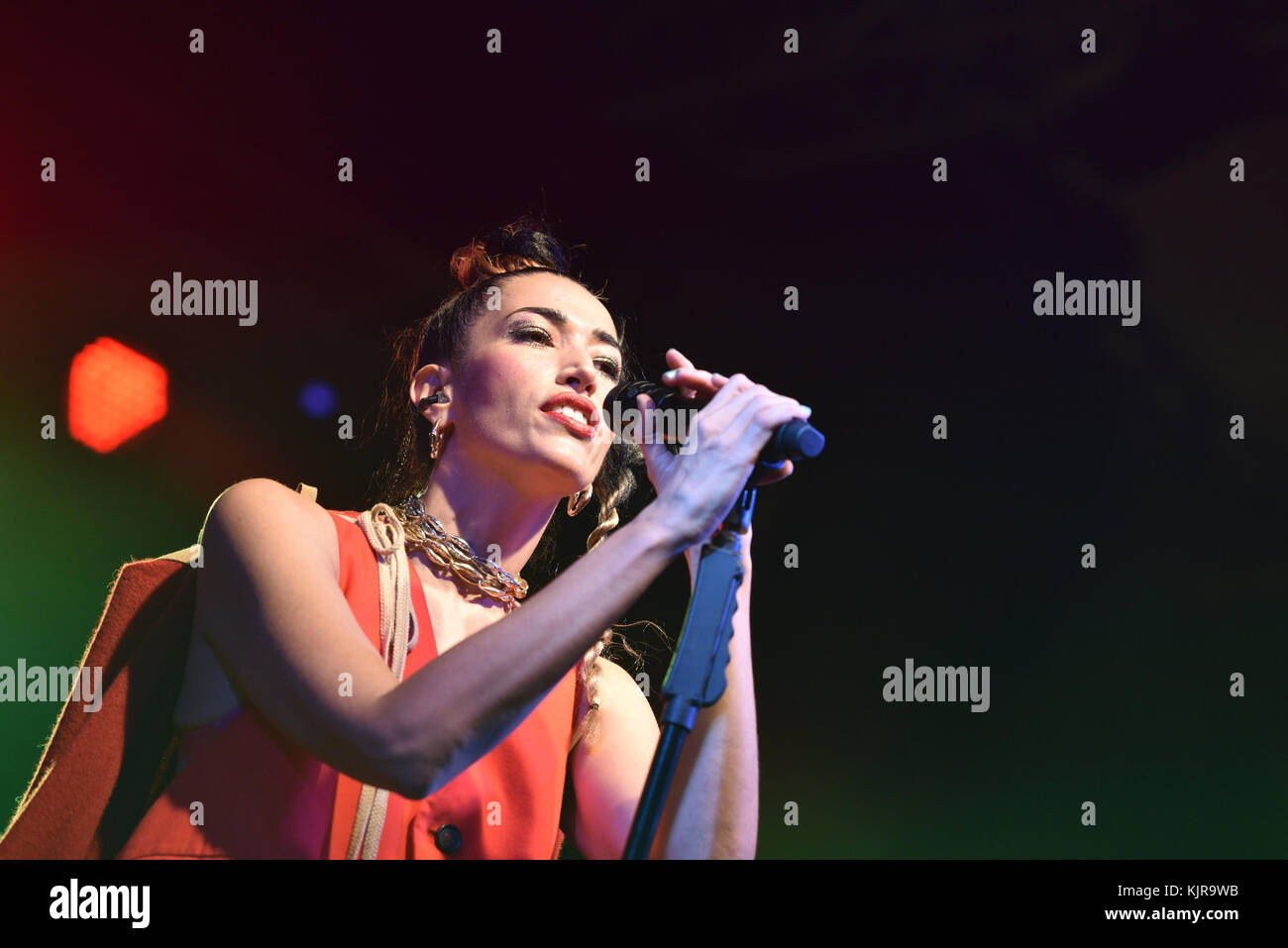 Napoli, Italy. 24th Nov, 2017. Italian singer Nina Zilli performs on ...