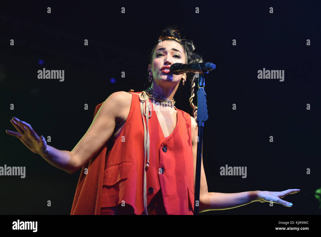 Napoli, Italy. 24th Nov, 2017. Italian singer Nina Zilli performs on ...