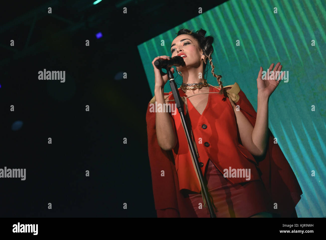 Napoli, Italy. 24th Nov, 2017. Italian singer Nina Zilli performs on ...