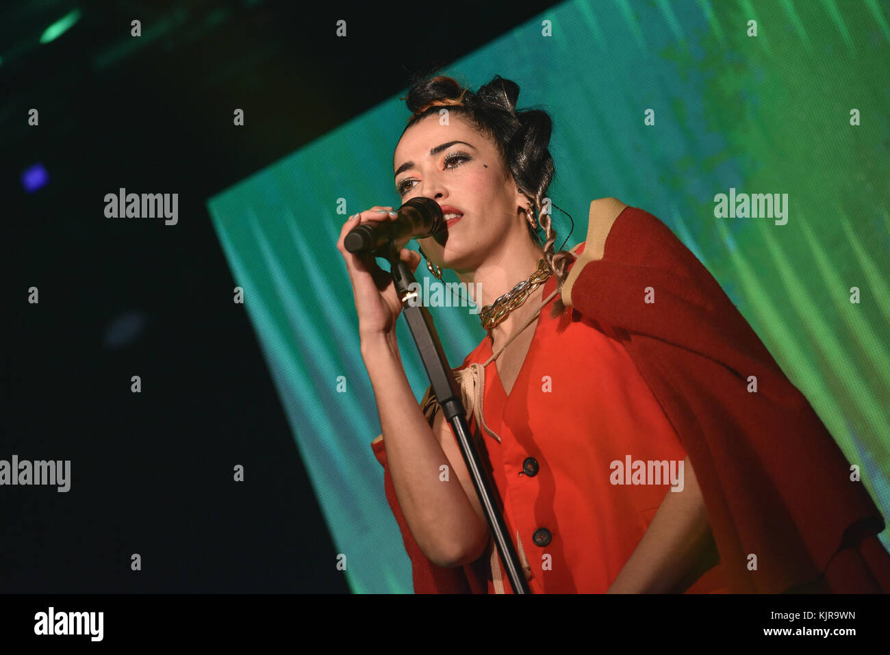 Napoli, Italy. 24th Nov, 2017. Italian singer Nina Zilli performs on ...