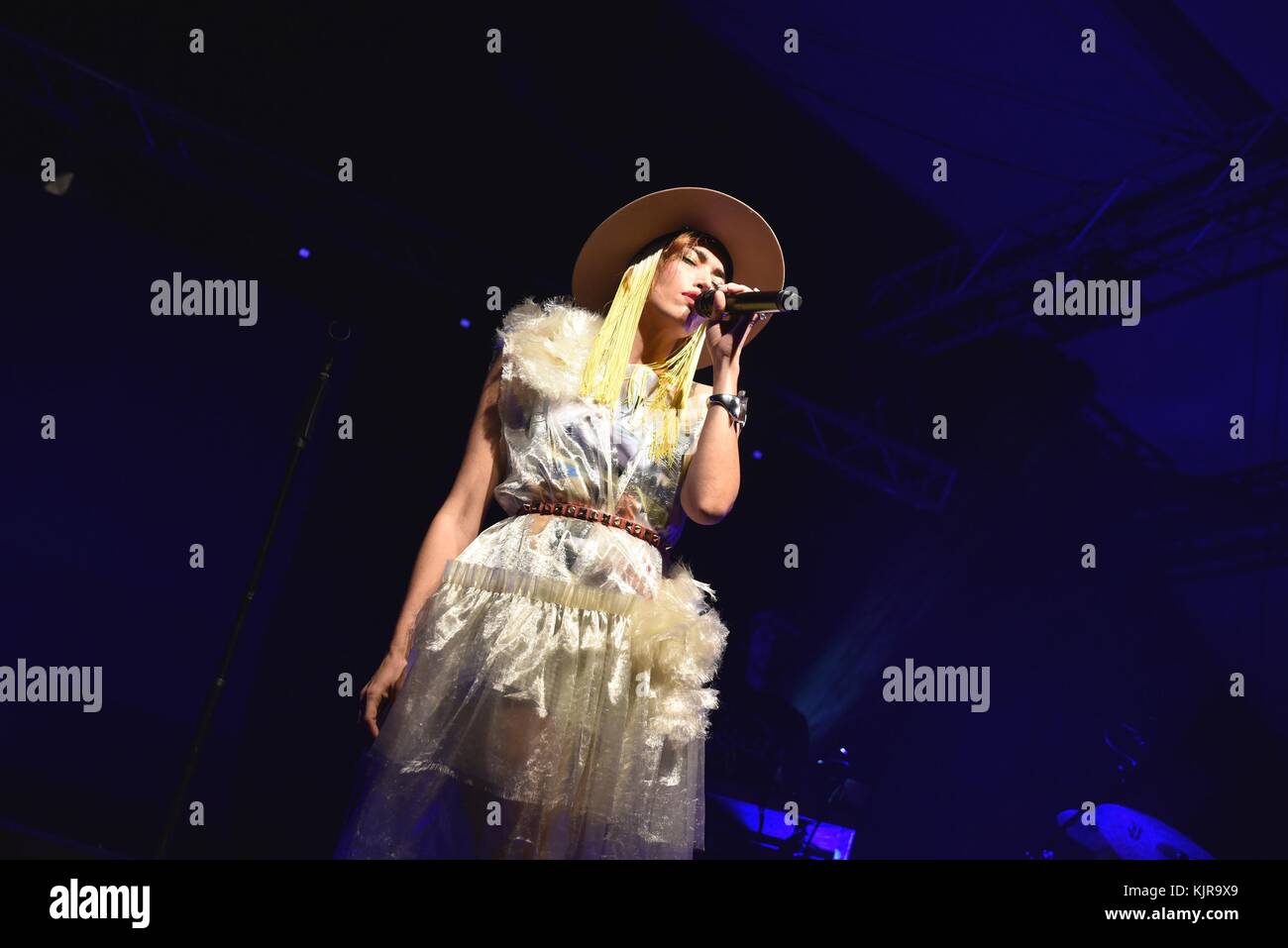 Napoli, Italy. 24th Nov, 2017. Italian singer Nina Zilli performs on ...