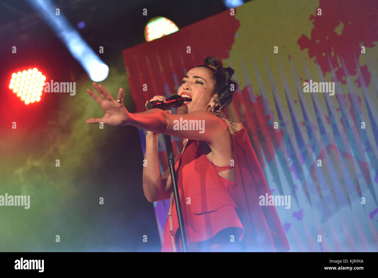 Napoli, Italy. 24th Nov, 2017. Italian singer Nina Zilli performs on ...