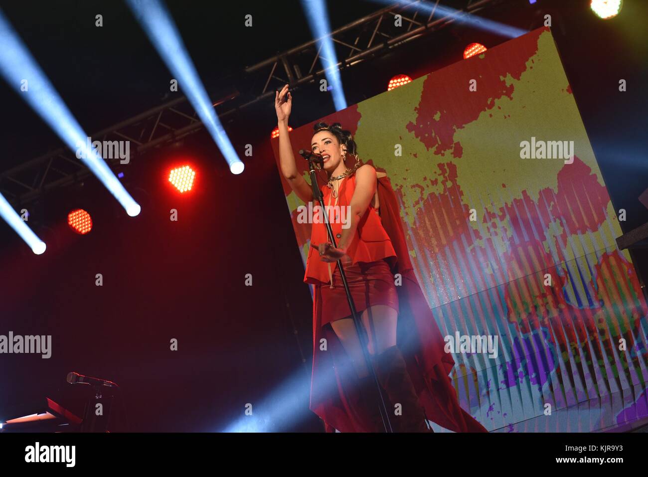 Napoli, Italy. 24th Nov, 2017. Italian singer Nina Zilli performs on ...