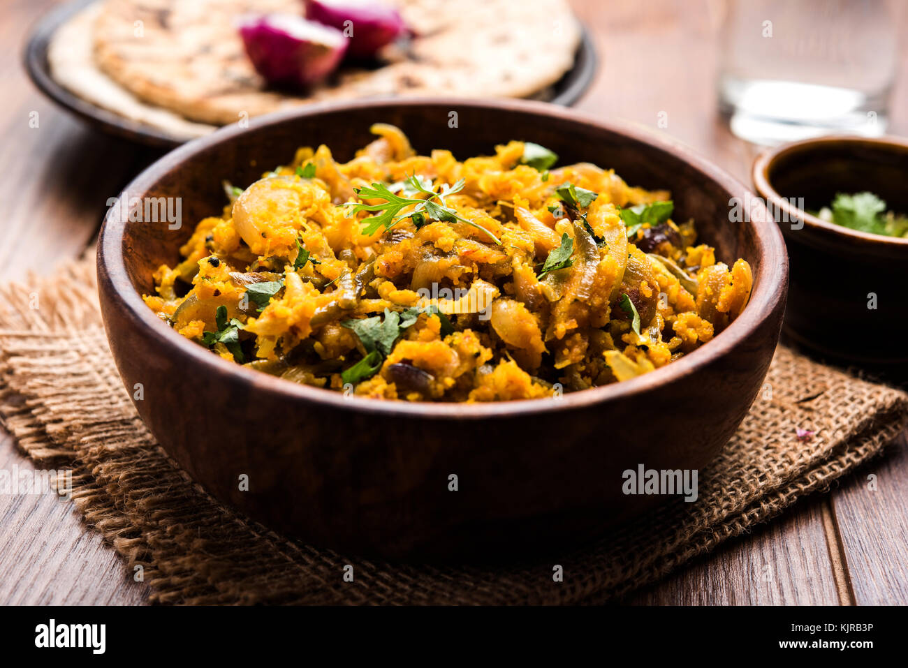 Zunka Bhakar Pithla or pitla, popular vegetarian recipe from India ...