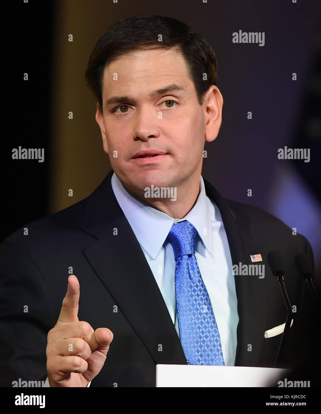 MIAMI, FL - APRIL 13: U.S. Sen. Marco Rubio (R-FL) stands with his wife ...