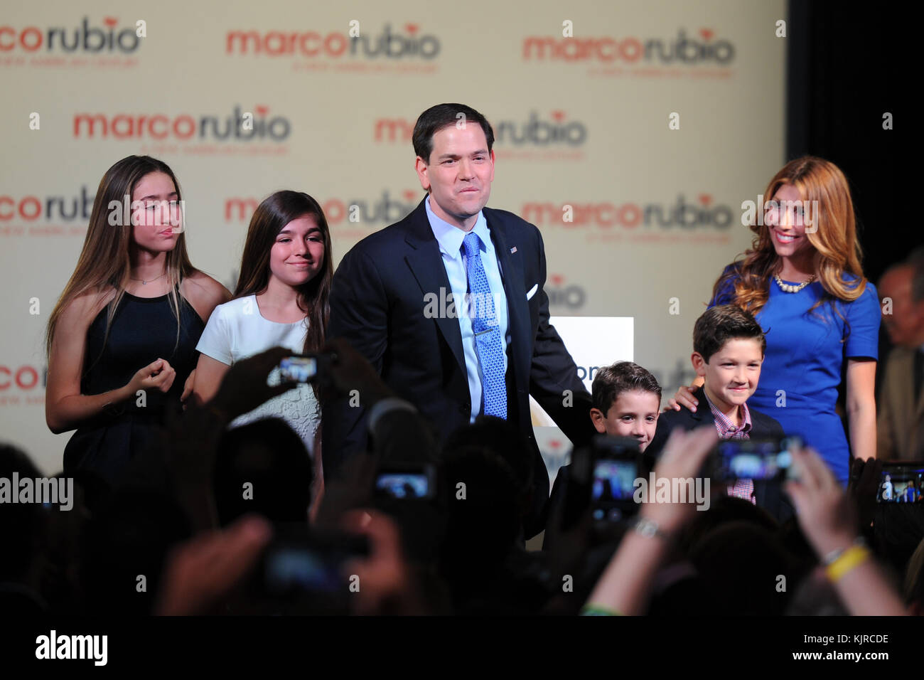 MIAMI, FL - APRIL 13: U.S. Sen. Marco Rubio (R-FL) stands with his wife ...