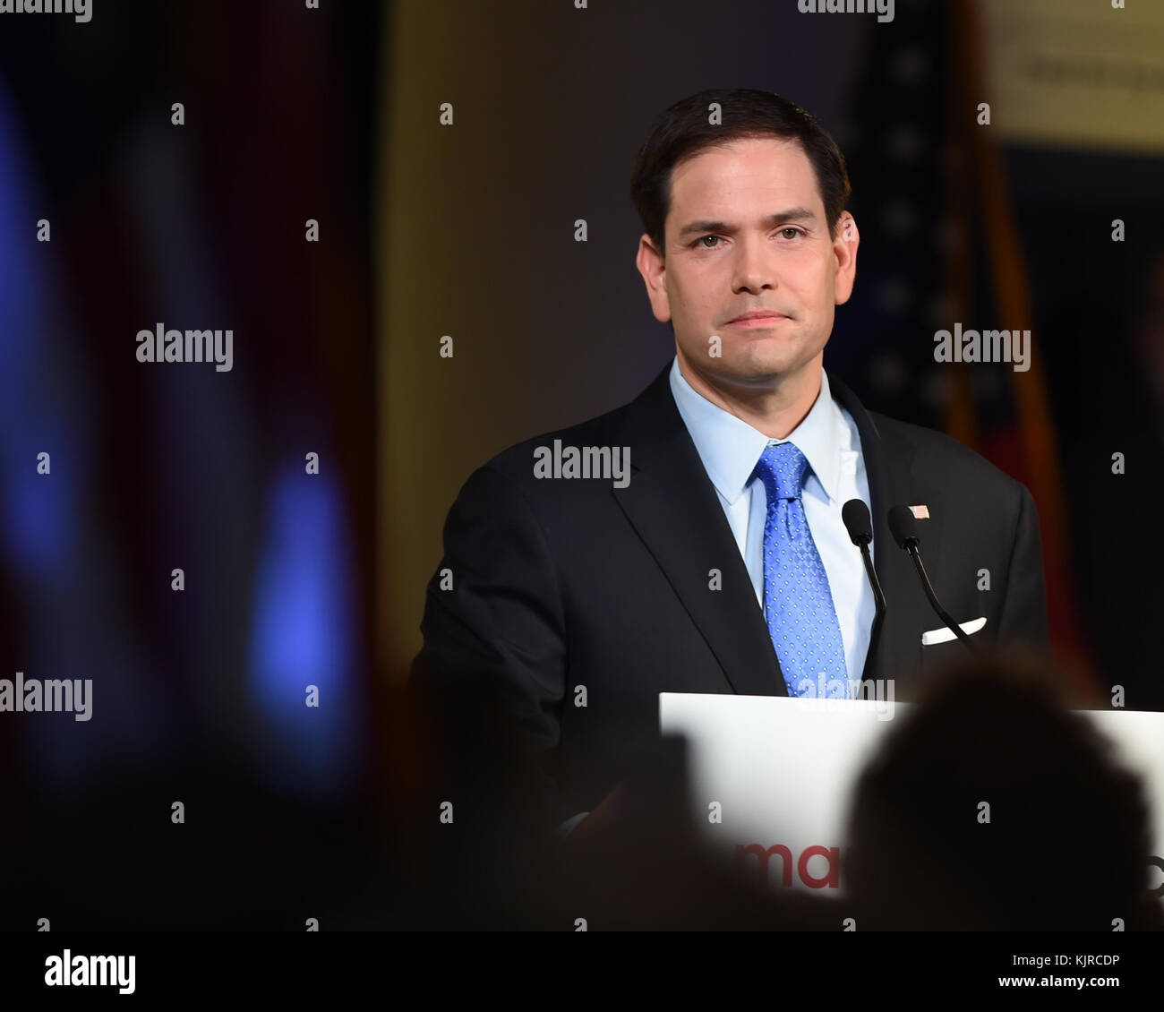 MIAMI, FL - APRIL 13: U.S. Sen. Marco Rubio (R-FL) stands with his wife ...