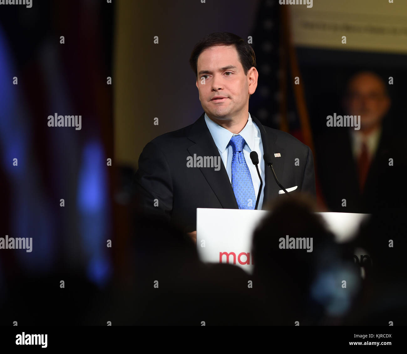 MIAMI, FL - APRIL 13: U.S. Sen. Marco Rubio (R-FL) stands with his wife ...