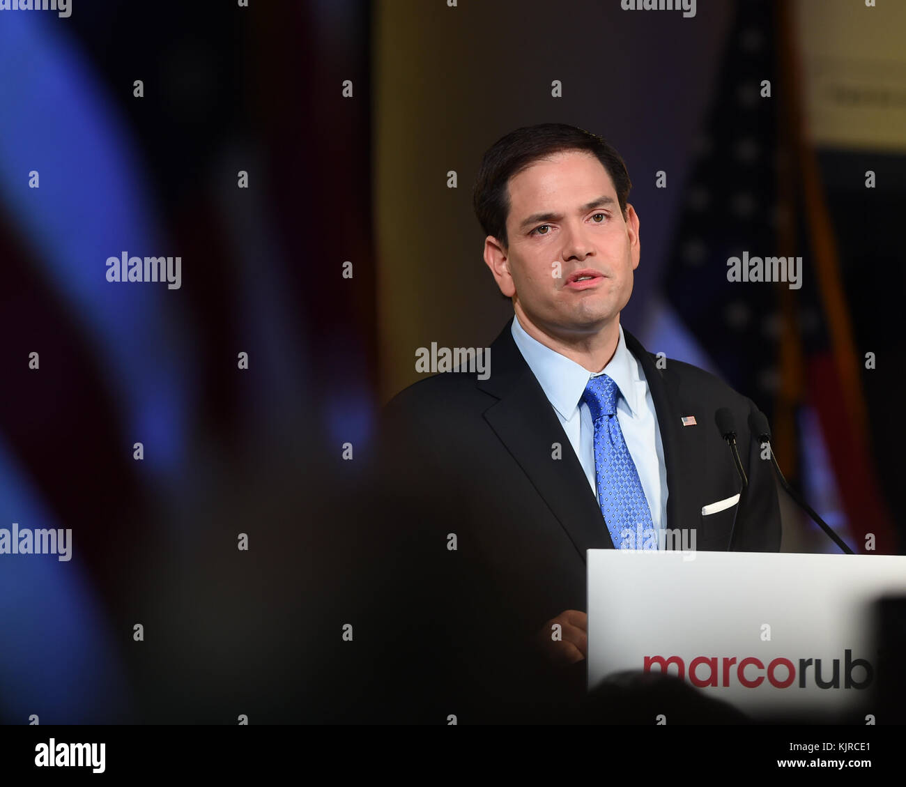 MIAMI, FL - APRIL 13: U.S. Sen. Marco Rubio (R-FL) stands with his wife ...