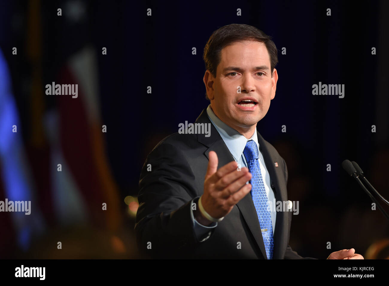 MIAMI, FL - APRIL 13: U.S. Sen. Marco Rubio (R-FL) stands with his wife ...