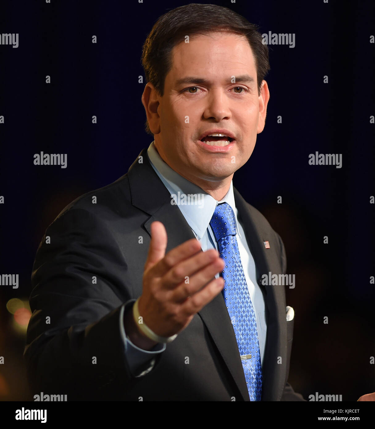 MIAMI, FL - APRIL 13: U.S. Sen. Marco Rubio (R-FL) stands with his wife ...