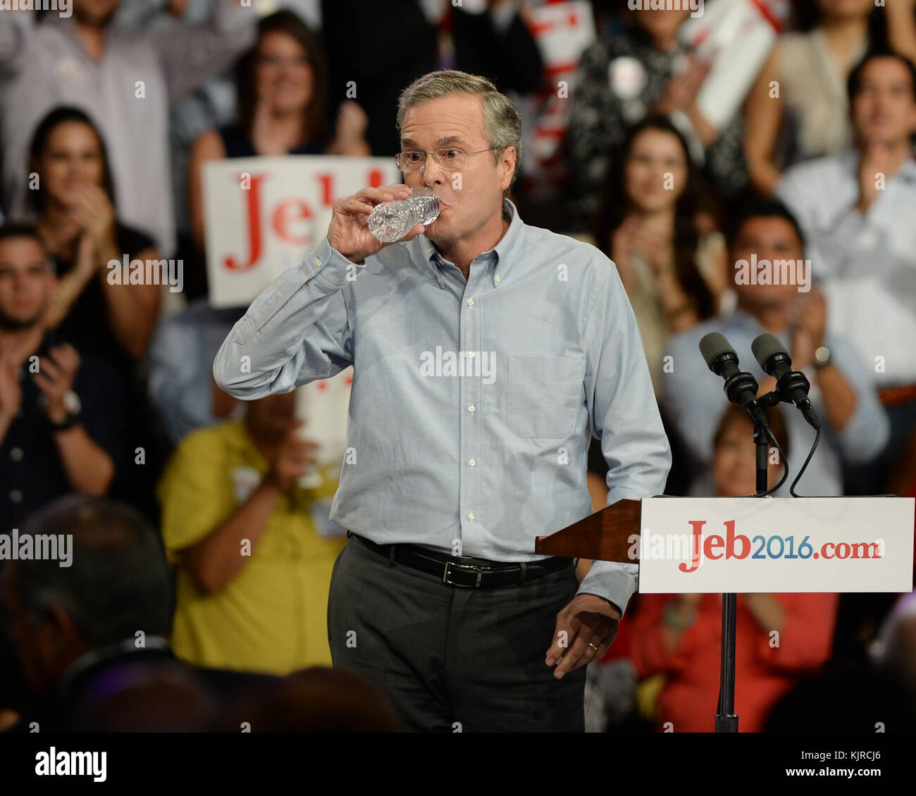 MIAMI, FL - JUNE 15: Former Florida Governor Jeb Bush announces his ...