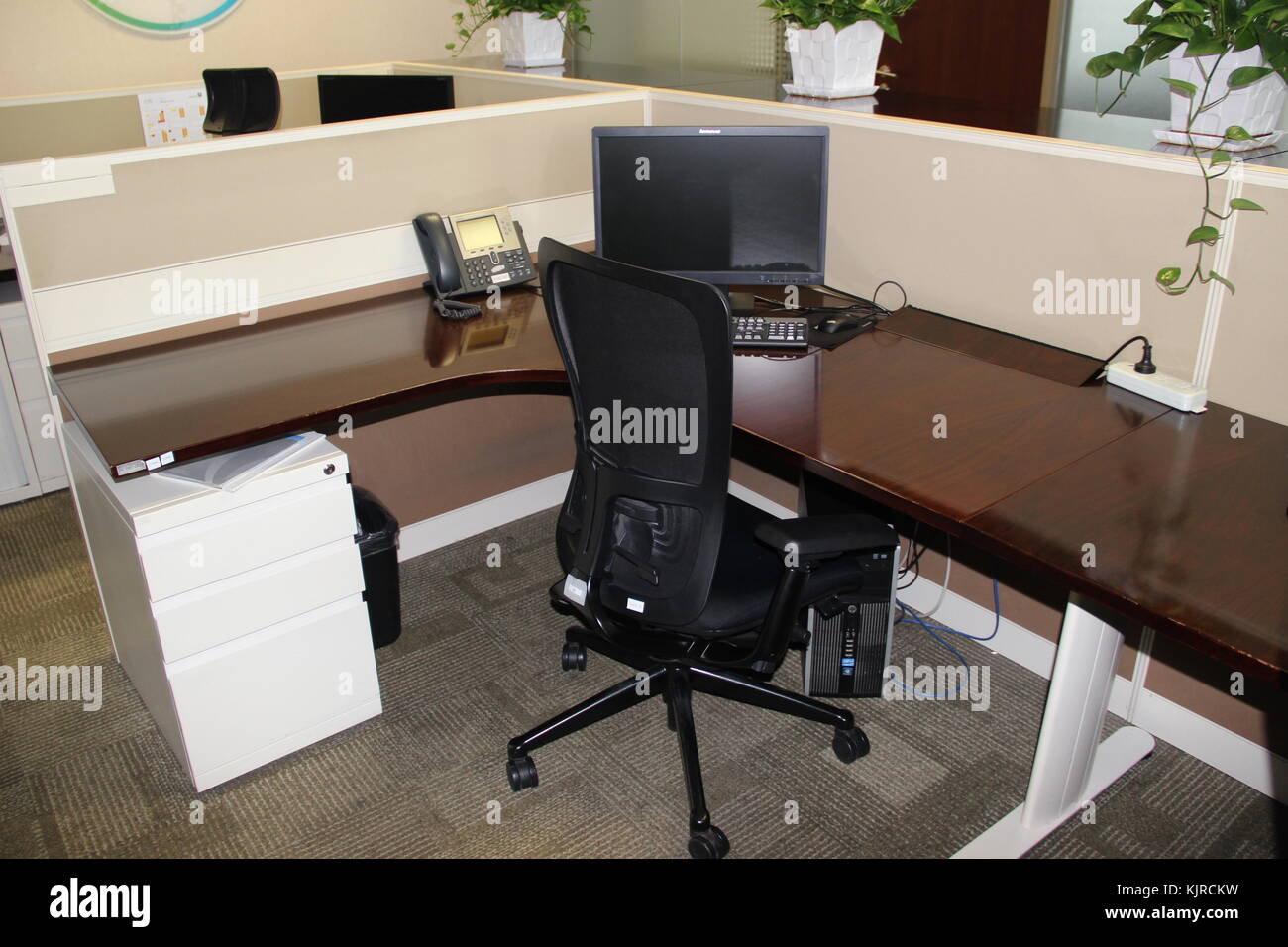 Cubicles inside an office space Stock Photo - Alamy