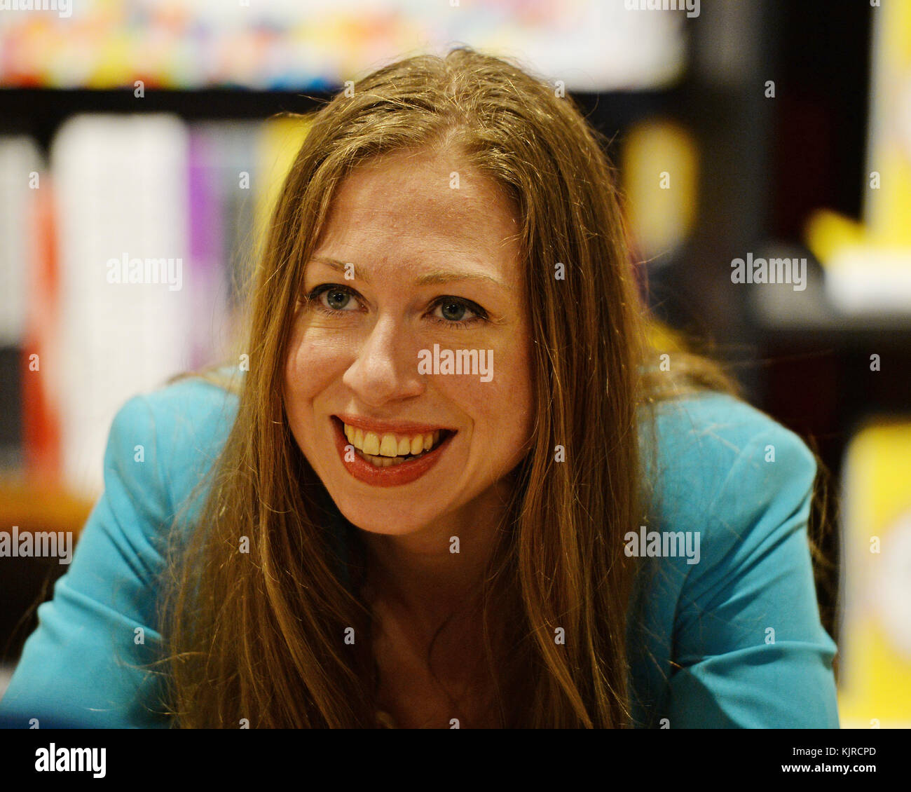 CORAL GABLES, FL - OCTOBER 22: Chelsea Clinton signs copies of her new ...