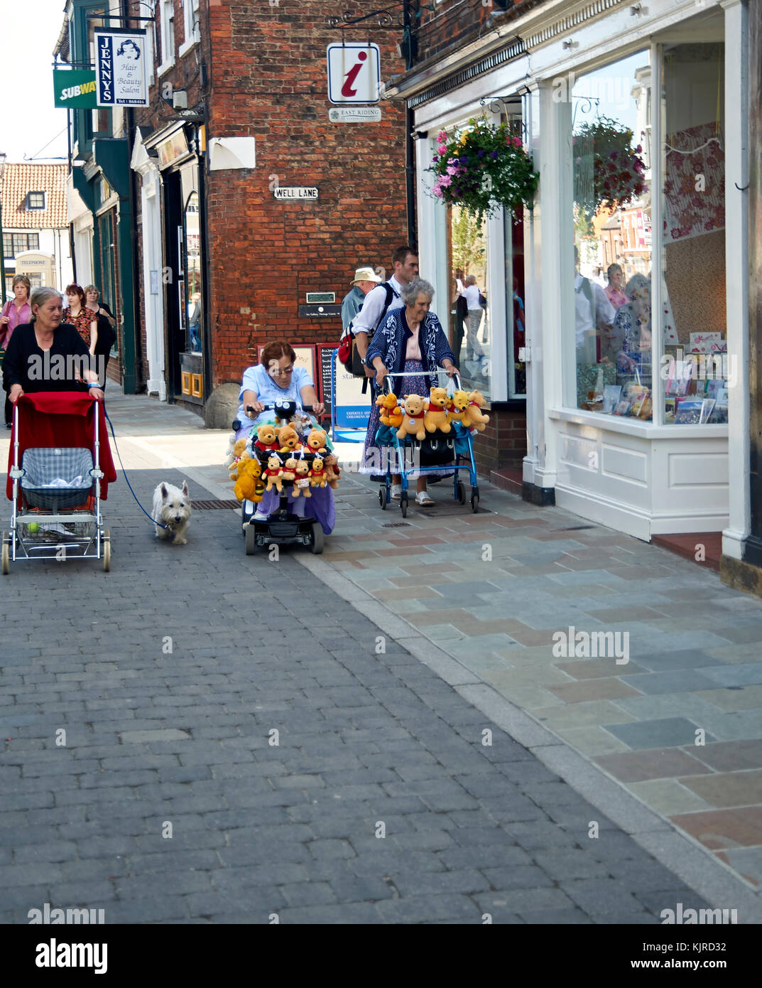 Shoppers on pedestrianised street, Beverley, East Yorkshire, UK Stock ...