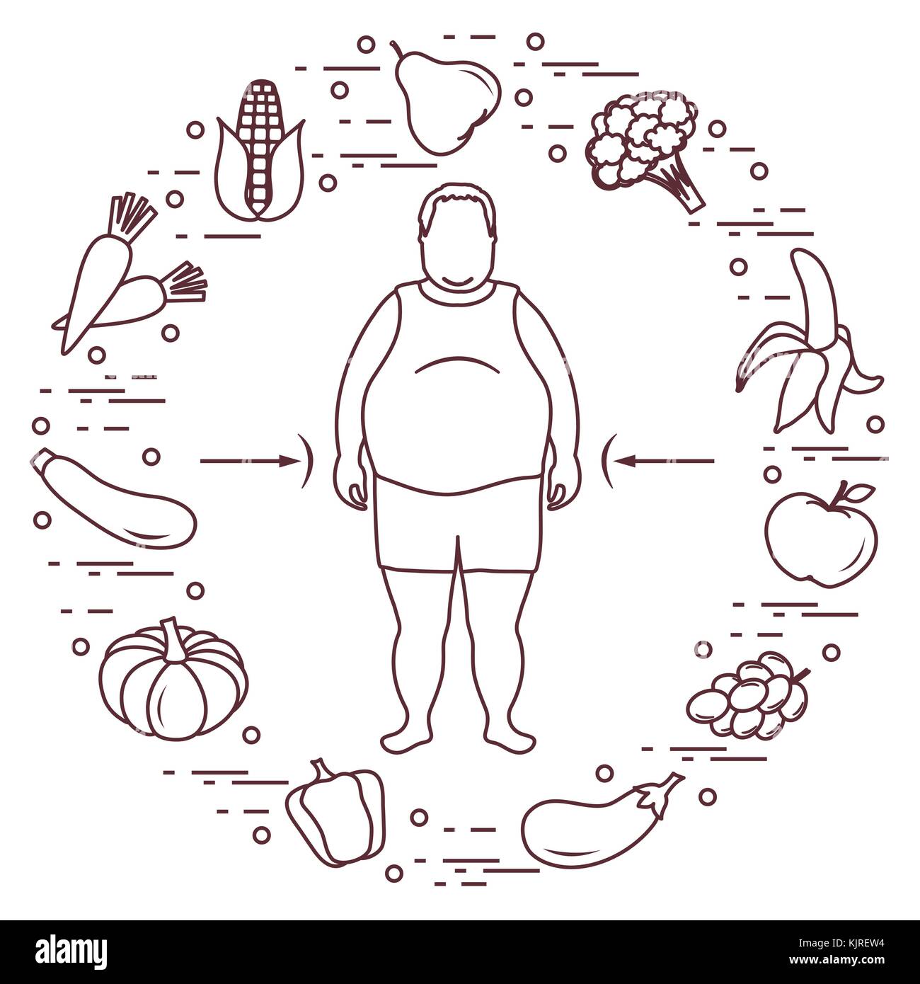 Person Eating Healthy Drawing