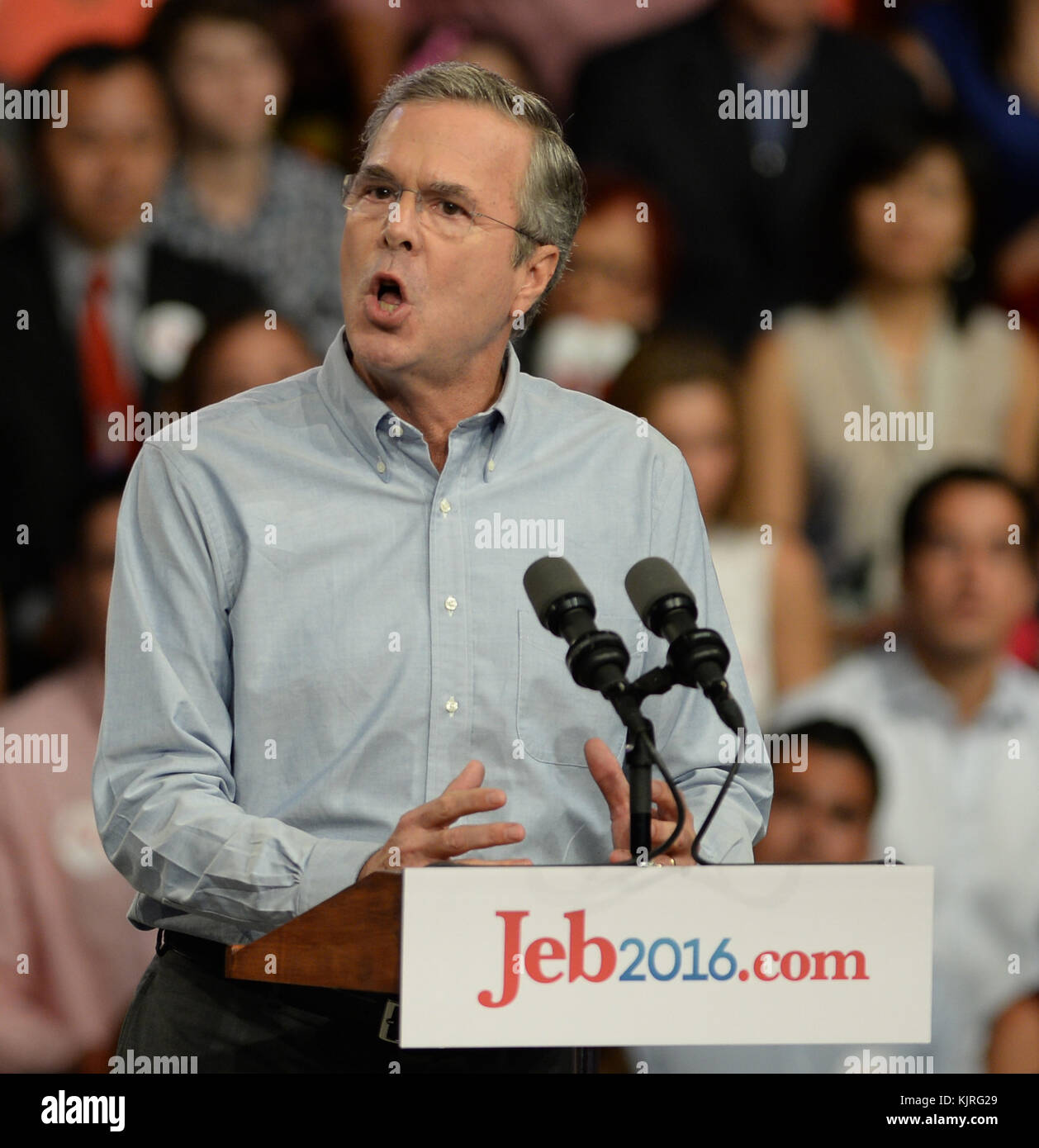 MIAMI, FL - JUNE 15: Former Florida Governor Jeb Bush on stage to ...