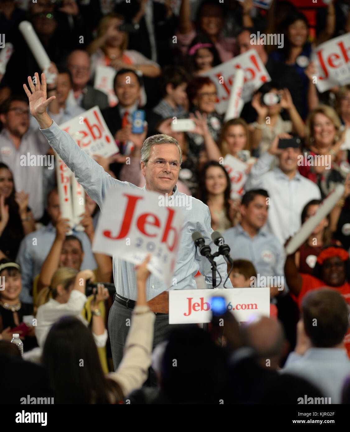 MIAMI, FL - JUNE 15: Former Florida Governor Jeb Bush on stage to ...