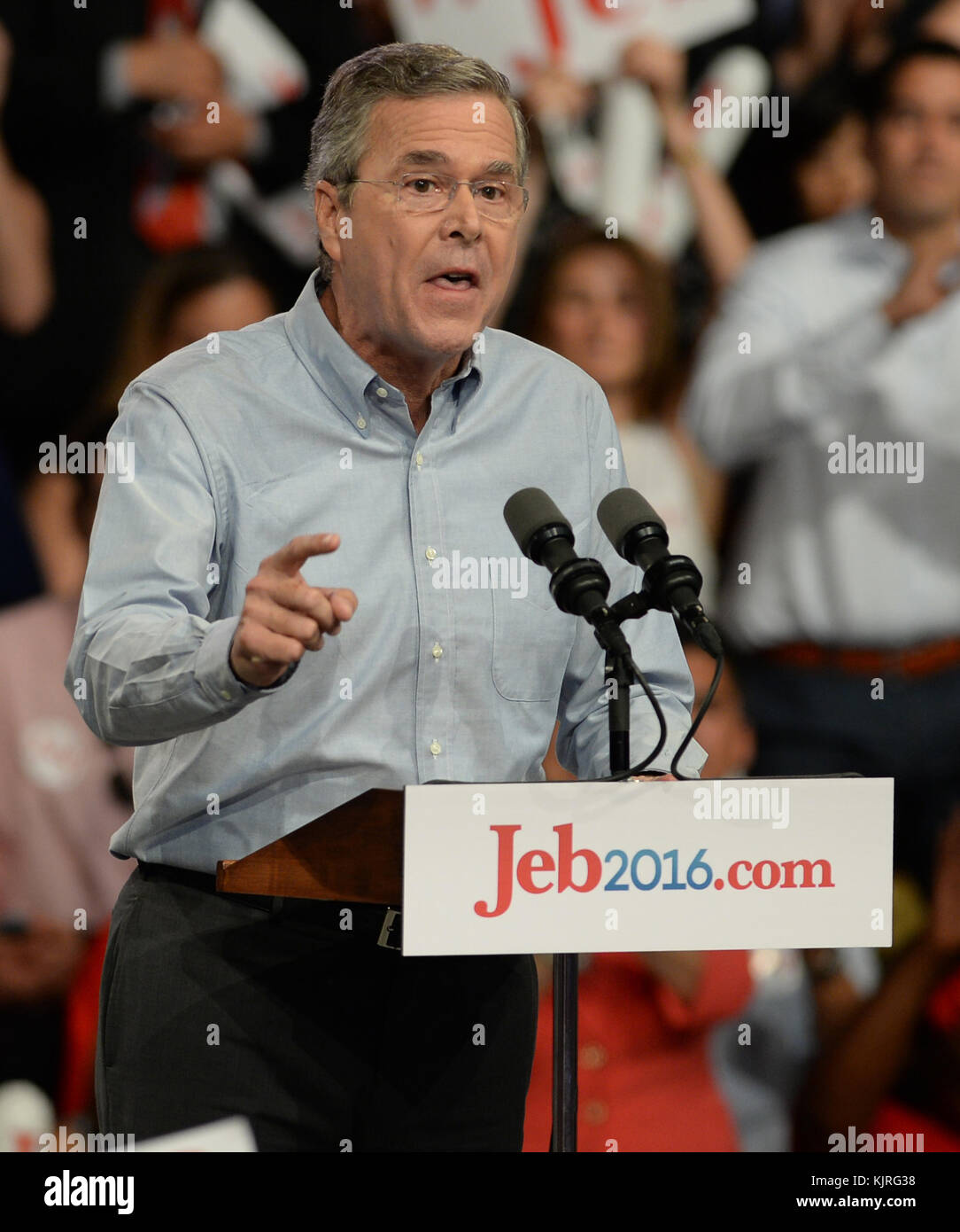 MIAMI, FL - JUNE 15: Former Florida Governor Jeb Bush on stage to ...