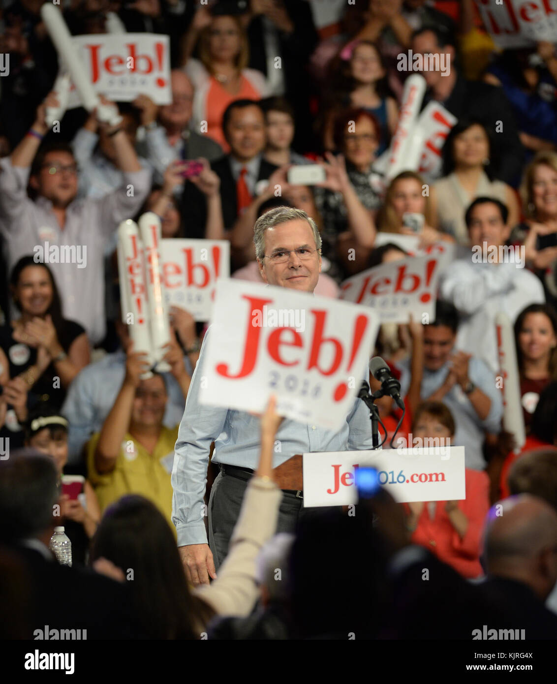 MIAMI, FL - JUNE 15: Former Florida Governor Jeb Bush on stage to ...