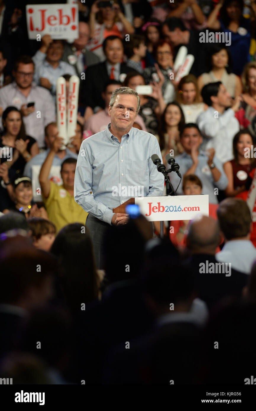 MIAMI, FL - JUNE 15: Former Florida Governor Jeb Bush on stage to ...