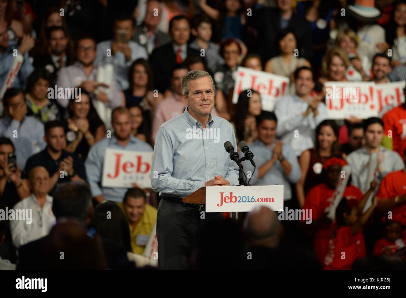 MIAMI, FL - JUNE 15: Former Florida Governor Jeb Bush on stage to ...