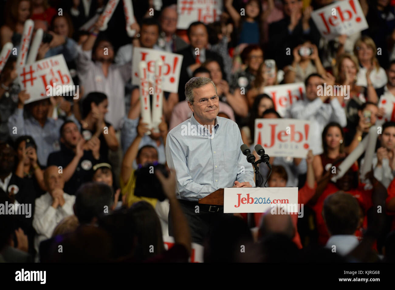 MIAMI, FL - JUNE 15: Former Florida Governor Jeb Bush on stage to ...