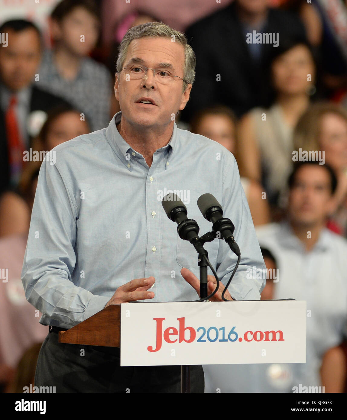 MIAMI, FL - JUNE 15: Former Florida Governor Jeb Bush on stage to ...