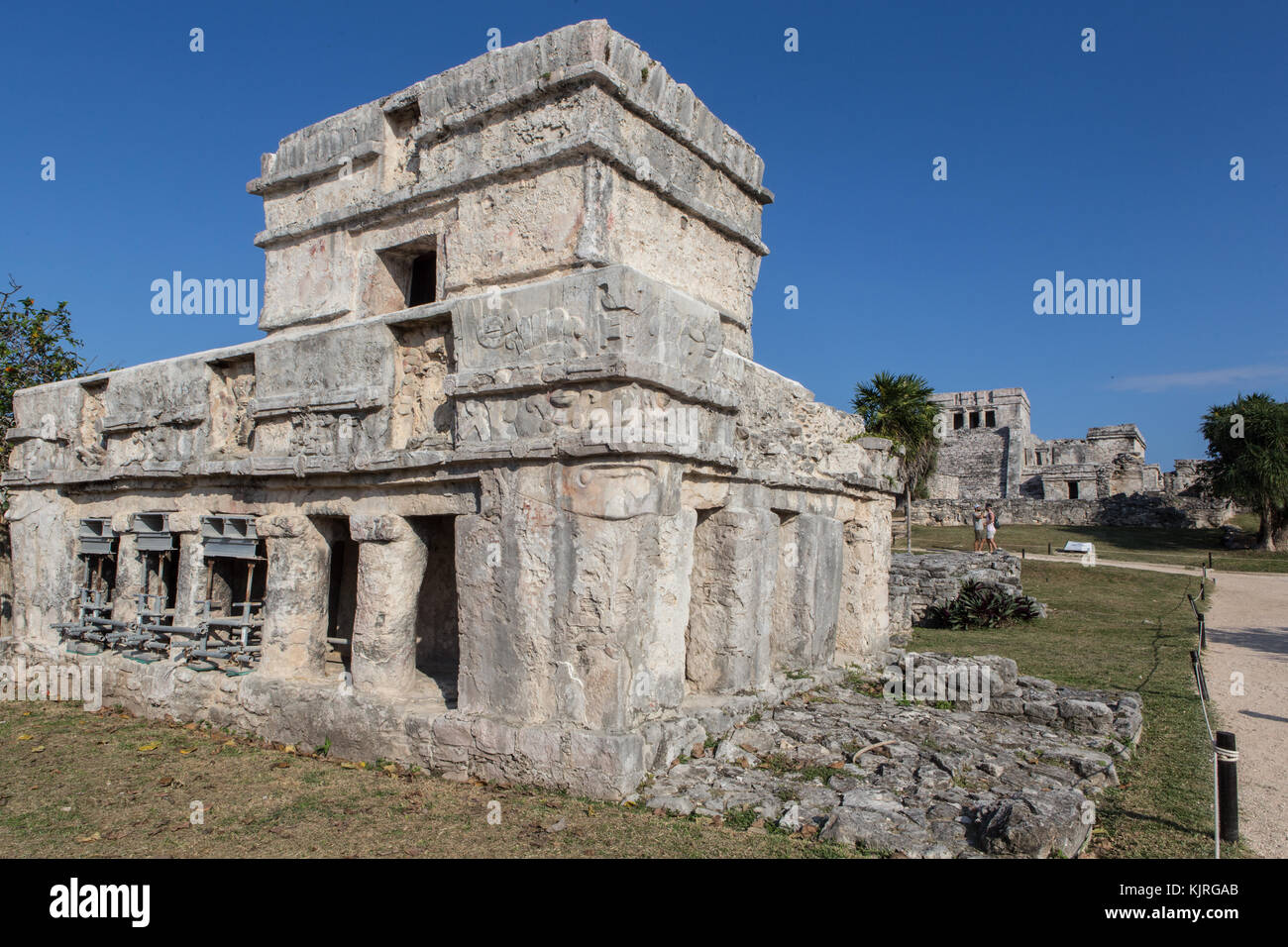 Tulum ruins square stone building Stock Photo - Alamy