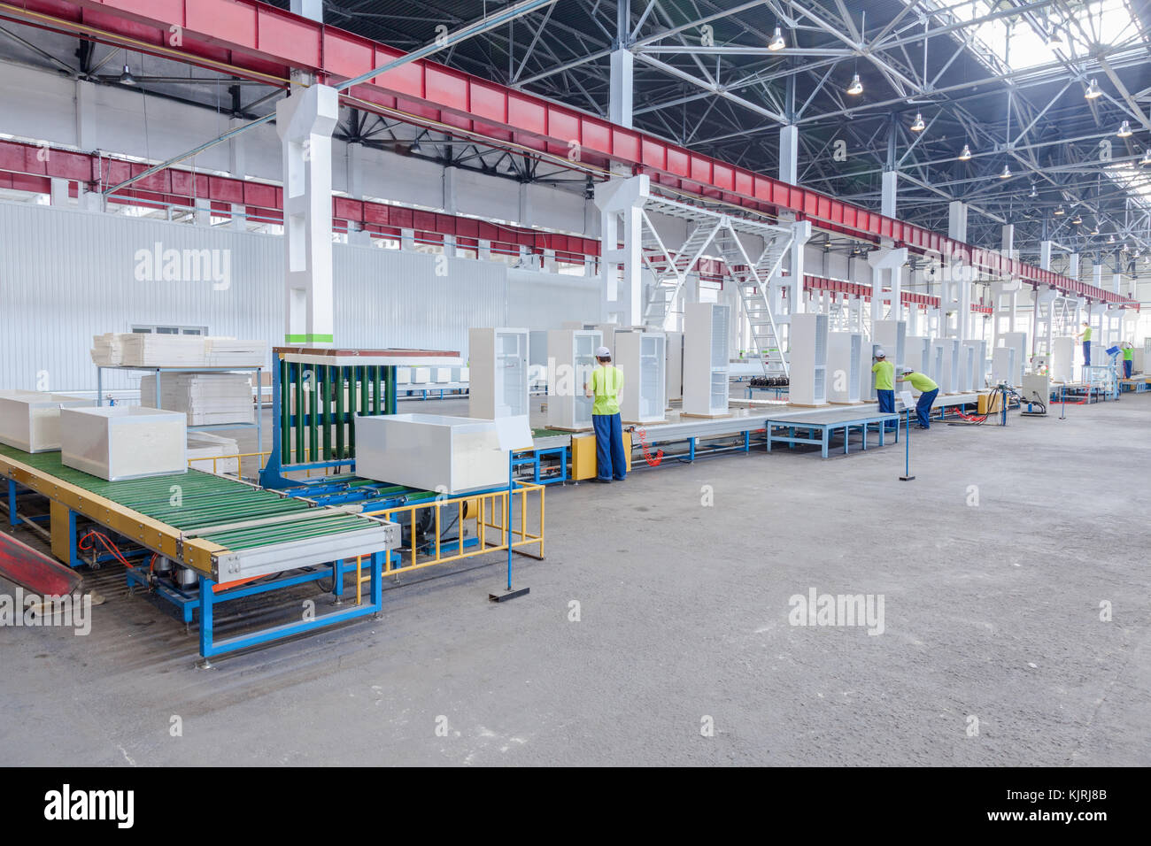 factory floor for production and assembly of household refrigerators on ...