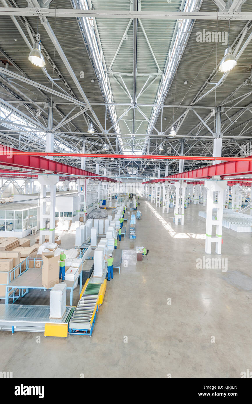 factory floor for production and assembly of household refrigerators on ...