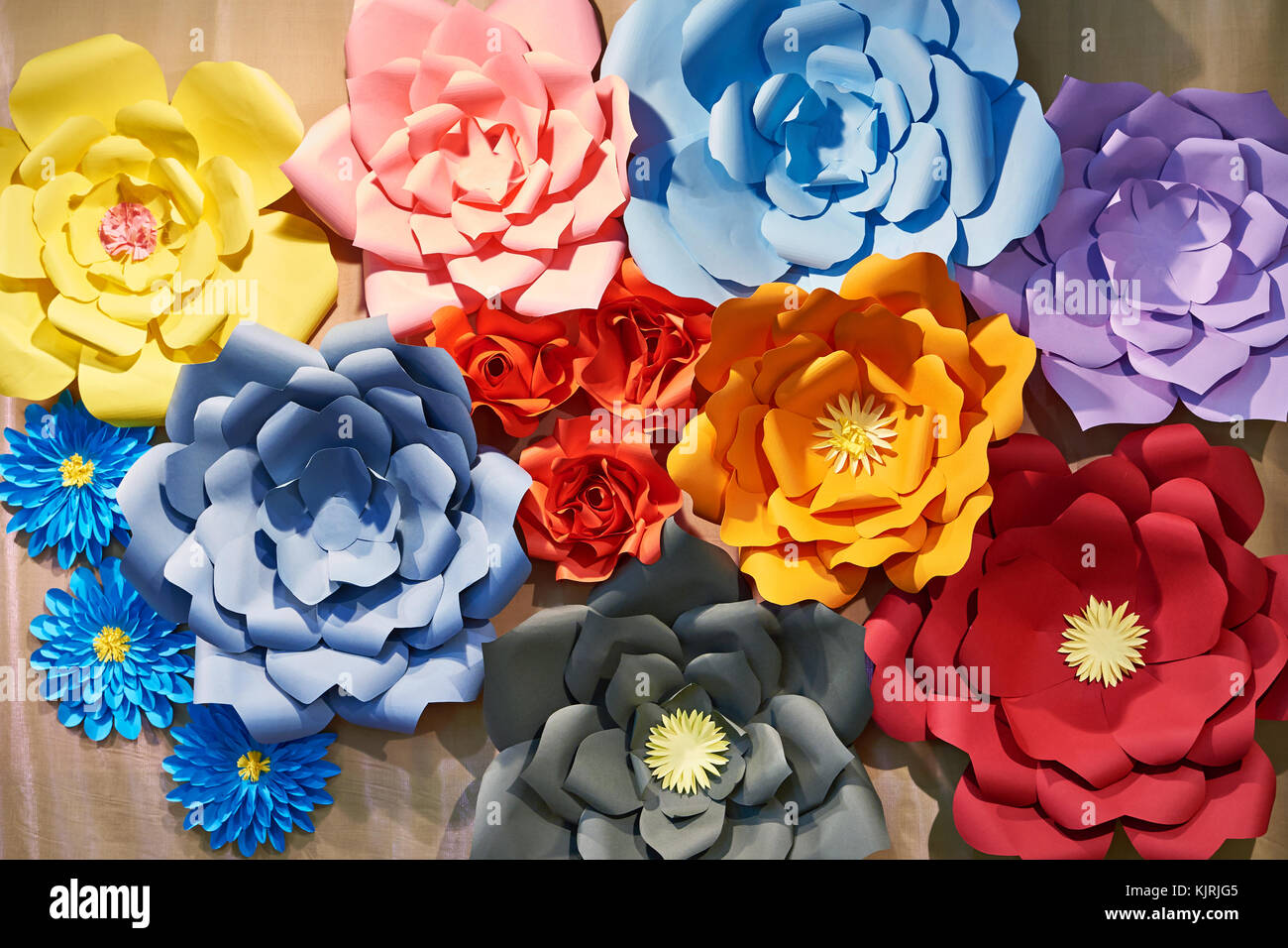 Paper colorful flowers as a beautiful background Stock Photo - Alamy