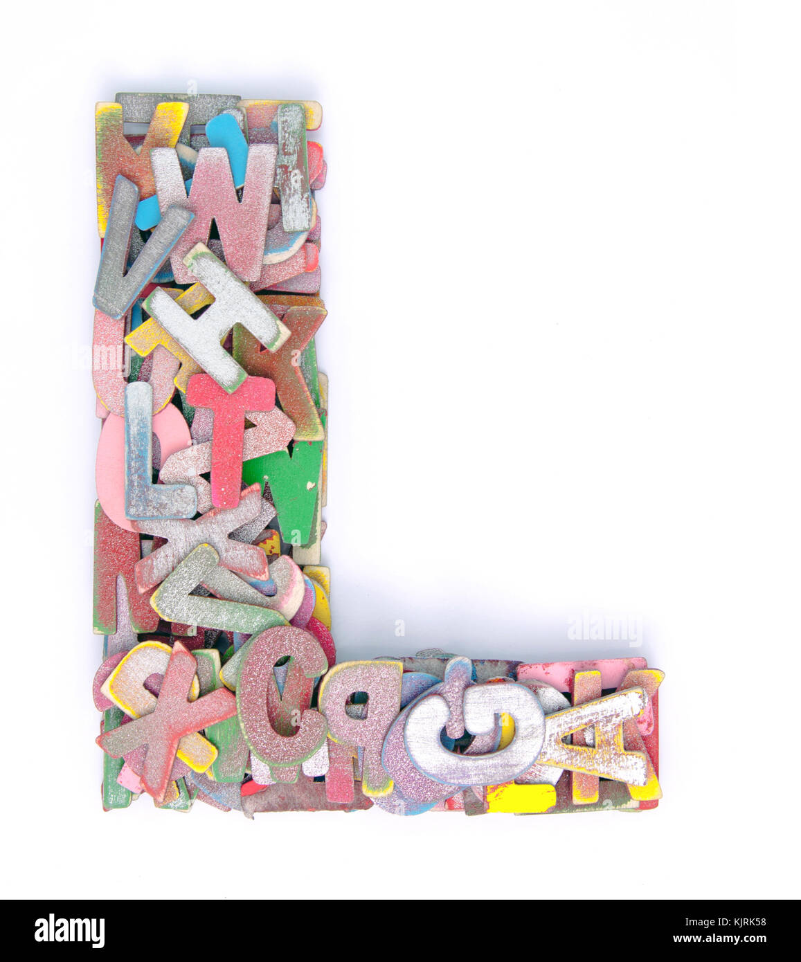 lots of small wooden letters to make up the letter L Stock Photo - Alamy