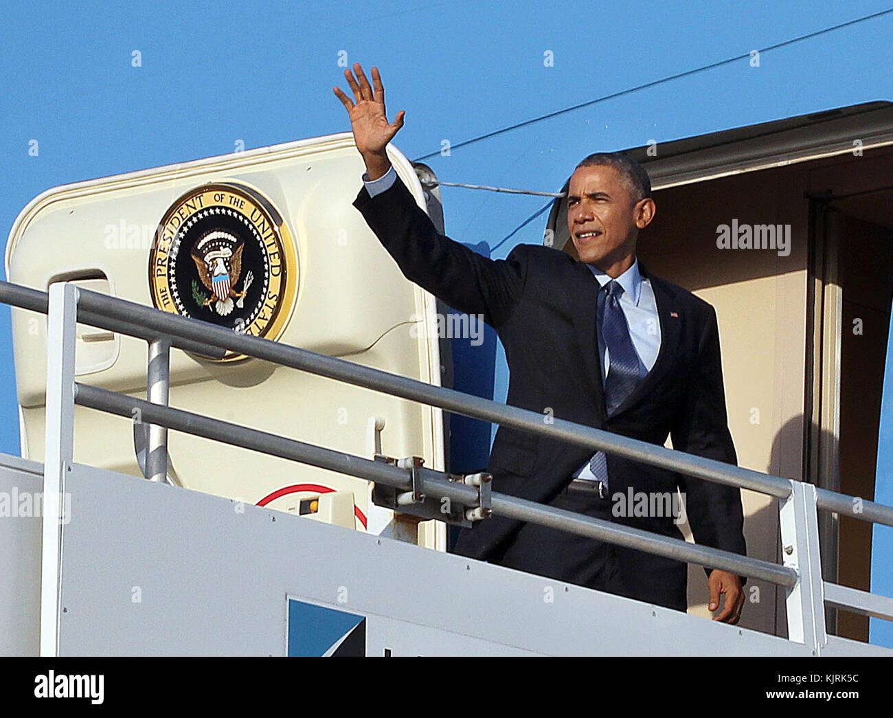 MIAMI, FL - FEBRUARY 25: U.S. President Barack Obama departs on Air ...