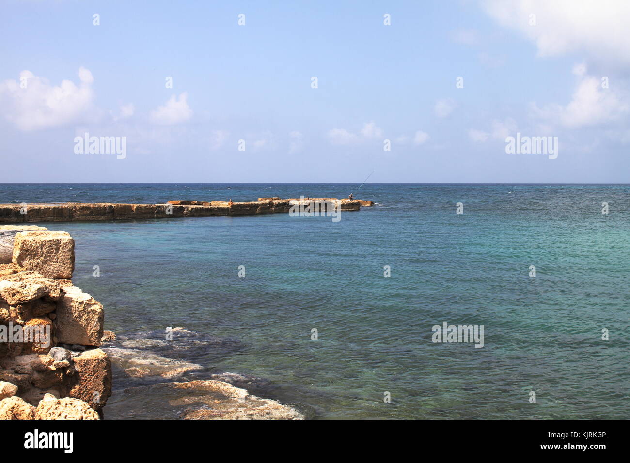 Pier - Caesarea - Israel Stock Photo - Alamy