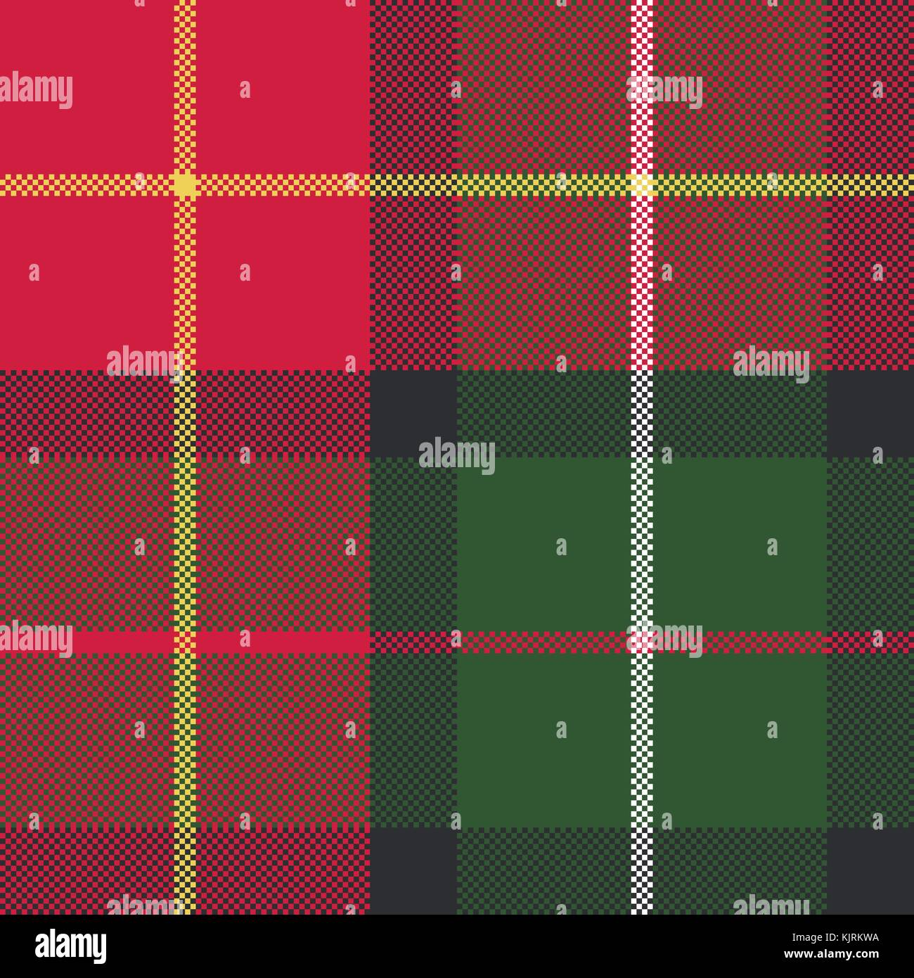 Red classic plaid pixel texture seamless pattern. Vector illustration ...