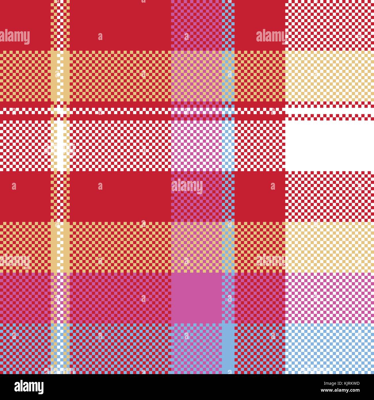 Red pixel plaid seamless fabric texture. Vector illustration Stock ...
