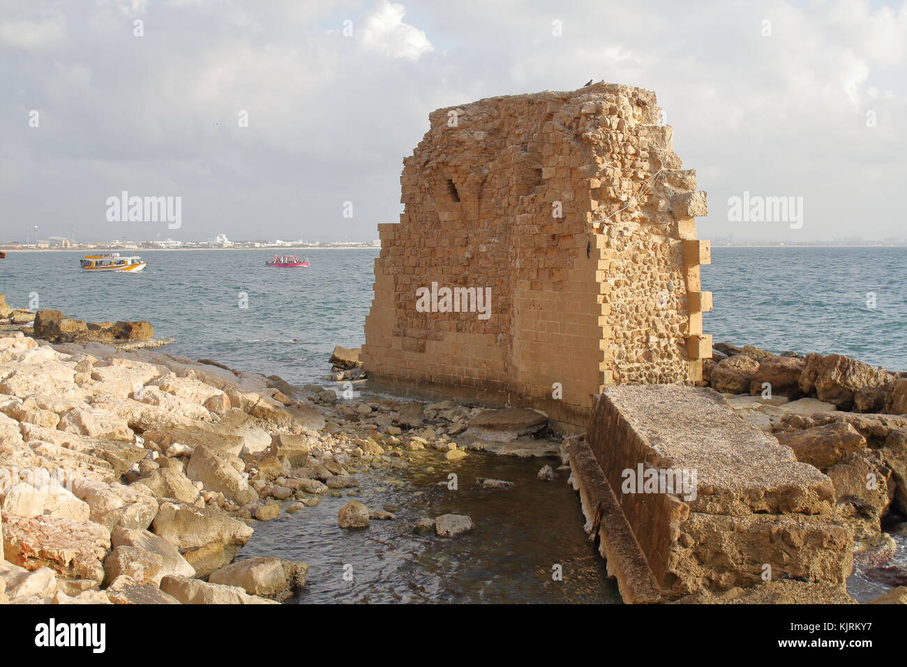 Old Harbor Tower - Acre - Israel Stock Photo - Alamy