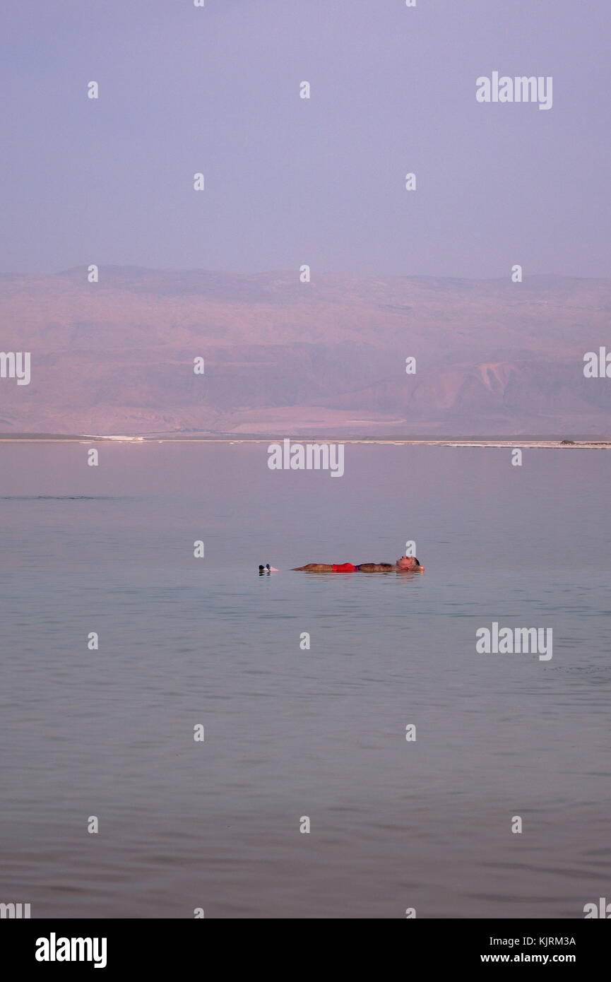Man floating on the Dead Sea - Israel Stock Photo - Alamy