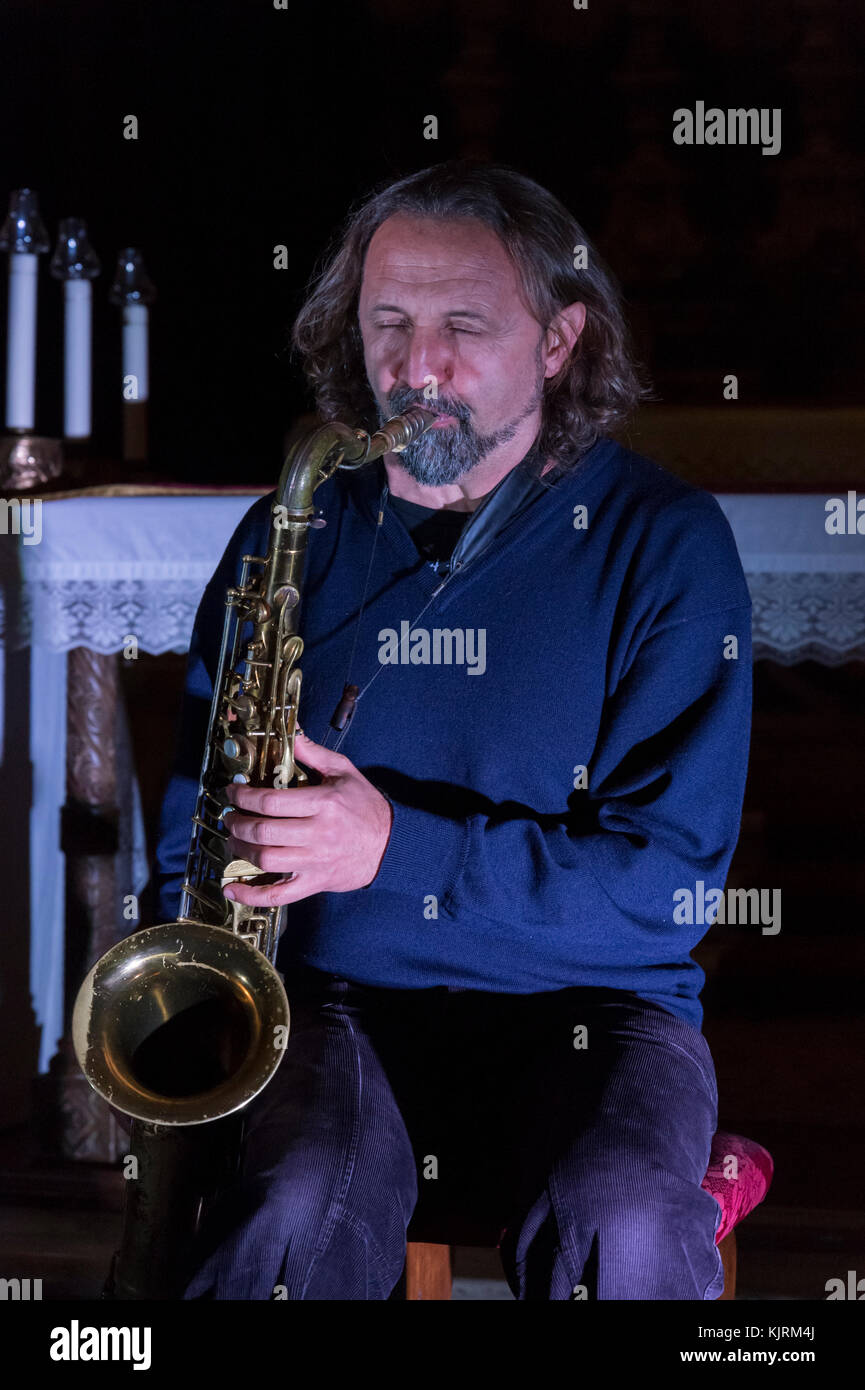 Rome, Italy. 24th Nov, 2017. Saxophone tenor Dimitri Grechi Espinoza ...