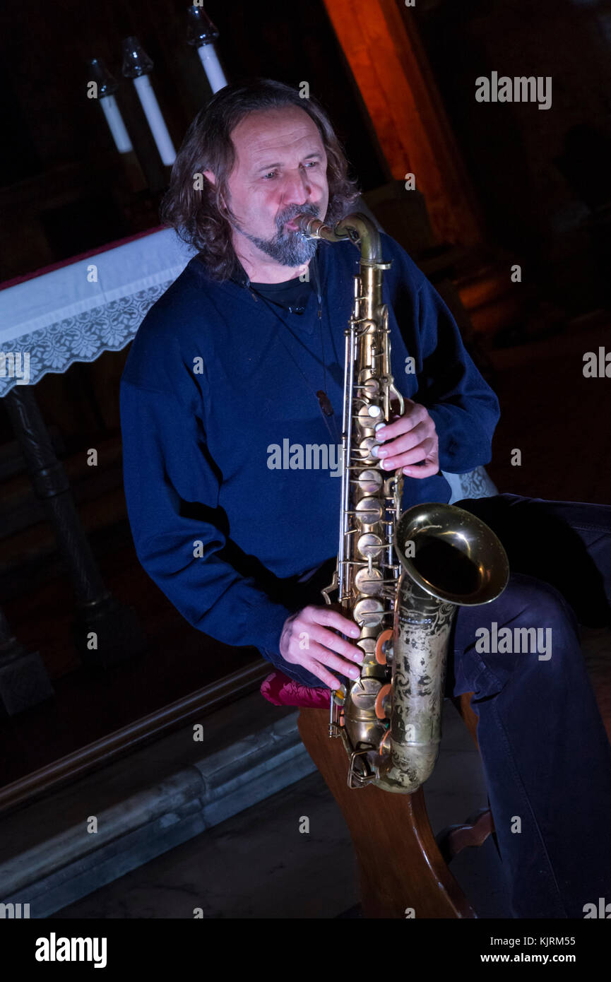 Rome, Italy. 24th Nov, 2017. Saxophone tenor Dimitri Grechi Espinoza ...