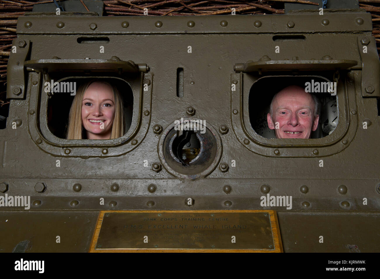 British Mark IV (male) tank (102) with a fascine at The Tank museum and ...