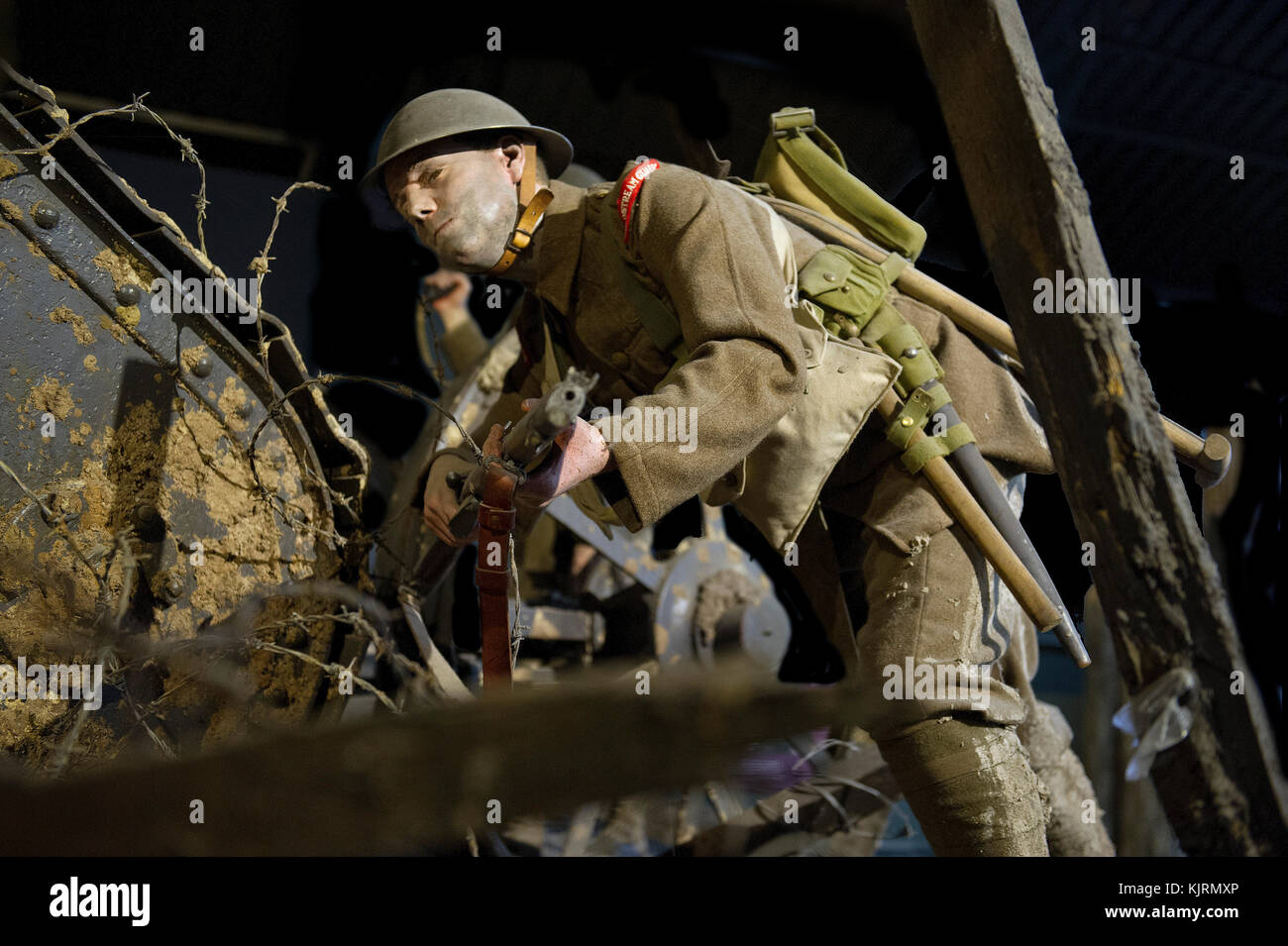 British Mark IV (male) tank (102) with a fascine at The Tank museum and ...