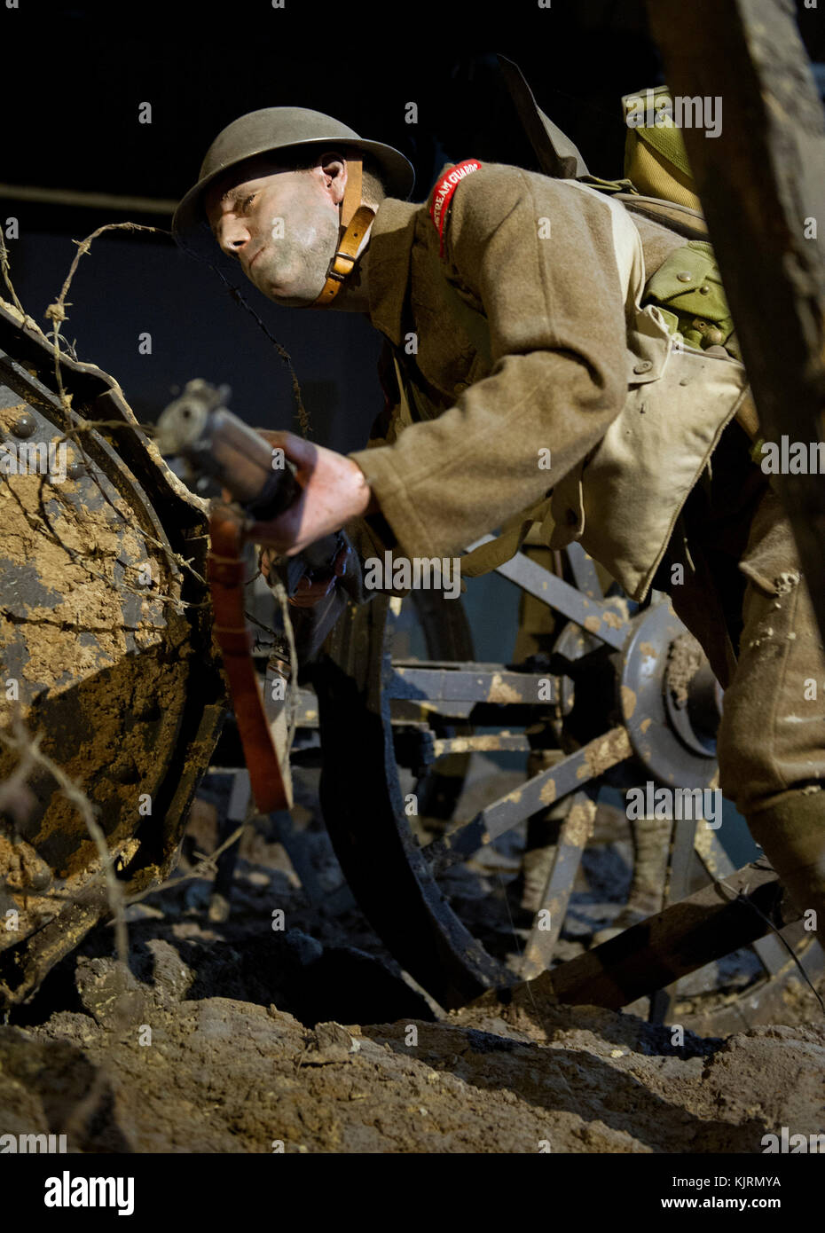 British Mark IV (male) tank (102) with a fascine at The Tank museum and ...