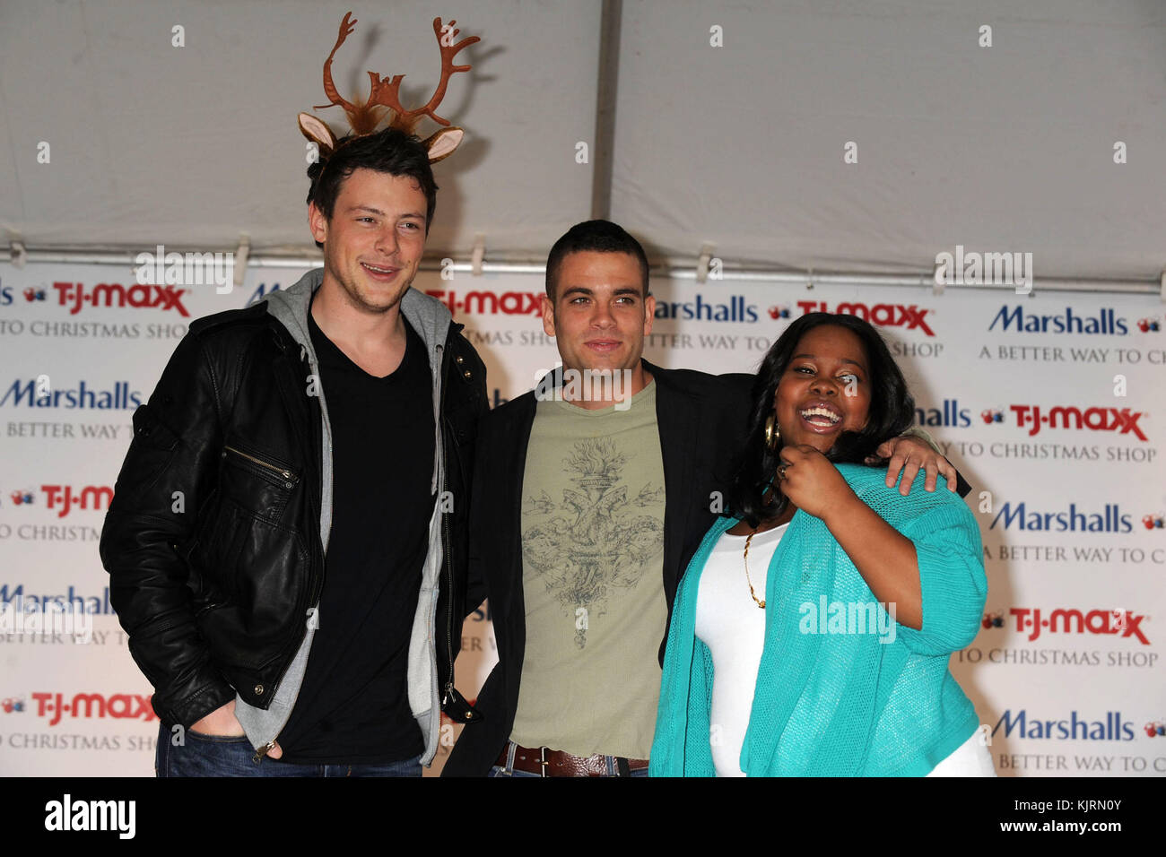 NEW YORK - DECEMBER 03: Actor Cory Monteith, Mark Salling and Amber ...