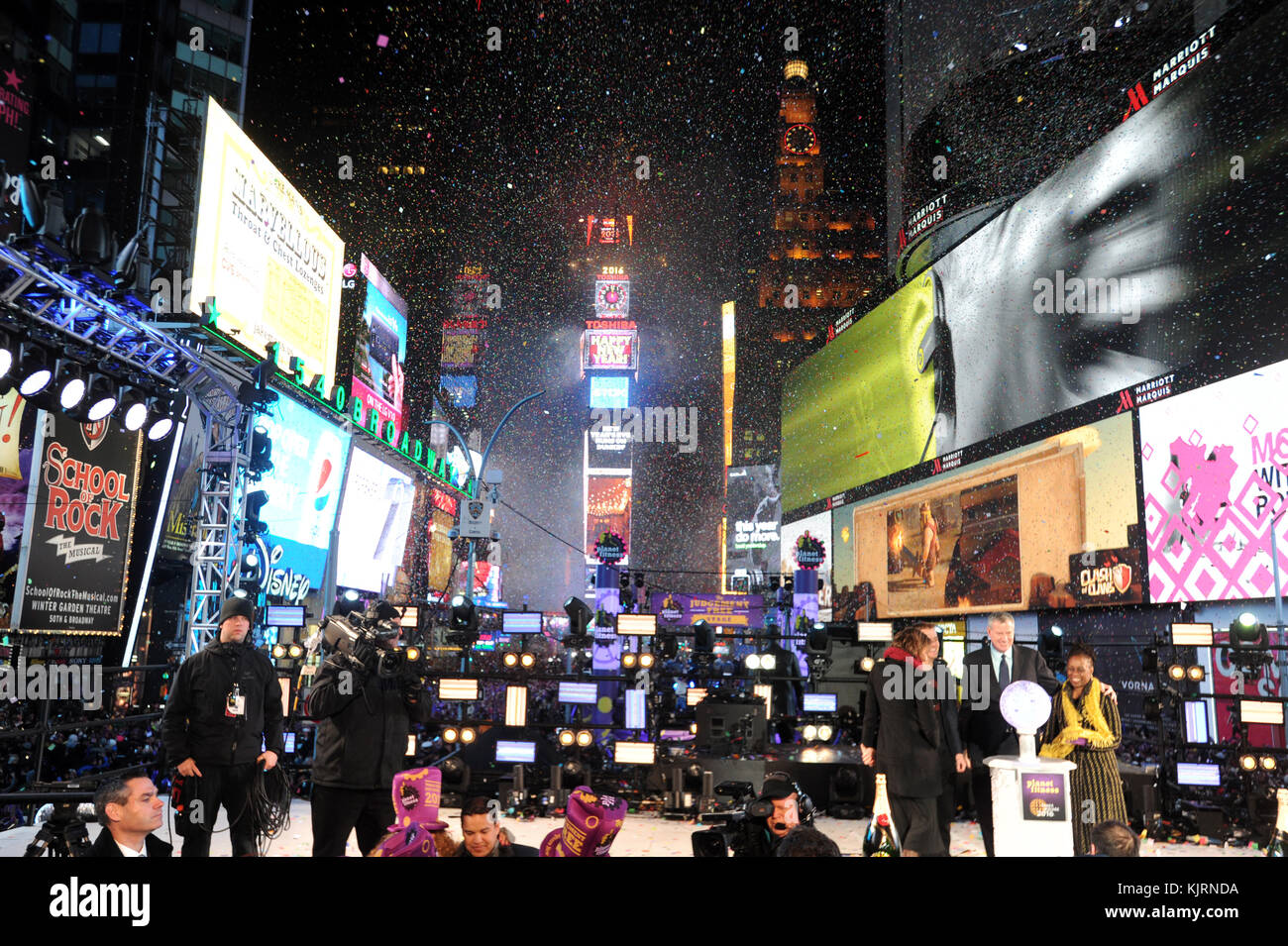 NEW YORK, NY - DECEMBER 31: Times Square performs during New Year's Eve ...