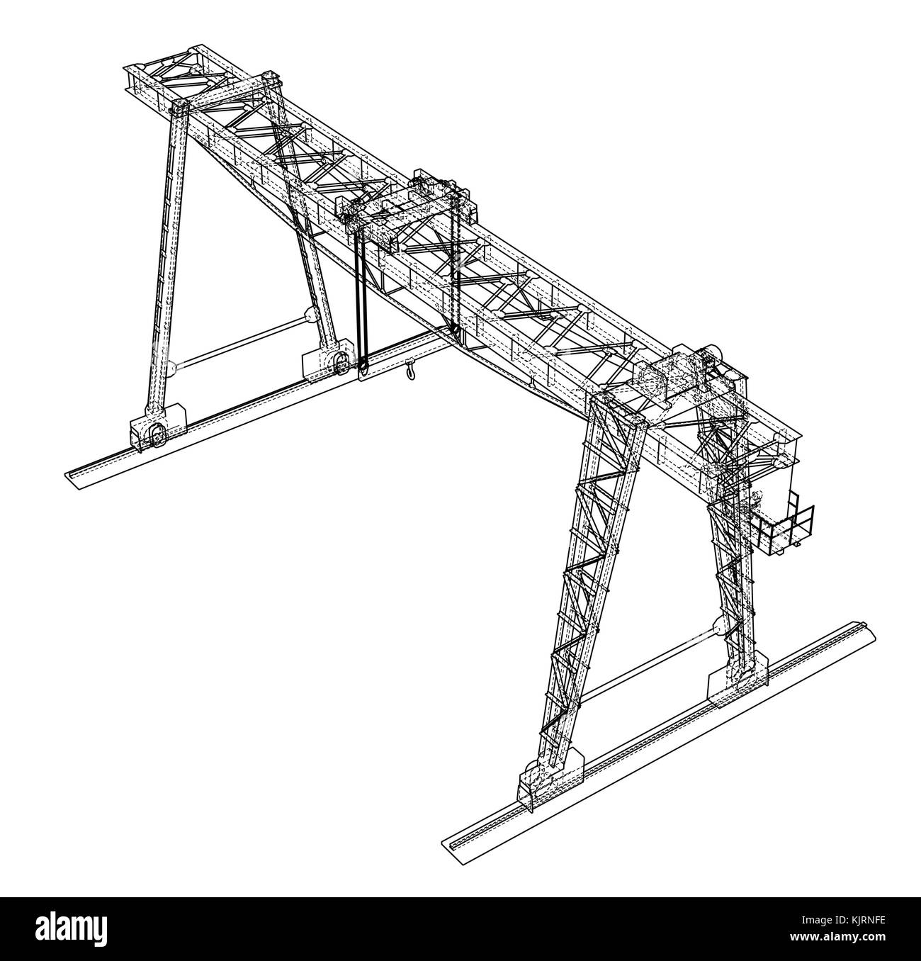 Gantry crane. Wire-frame. Vector EPS10 format Stock Vector Image & Art ...